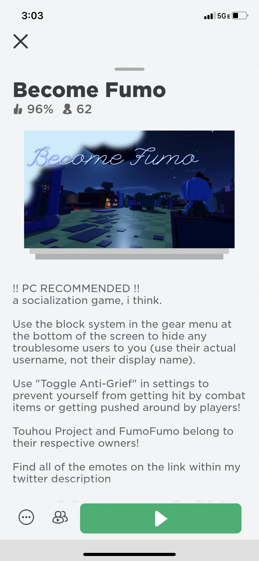 Y’all wanna play become Fumo? | Fandom