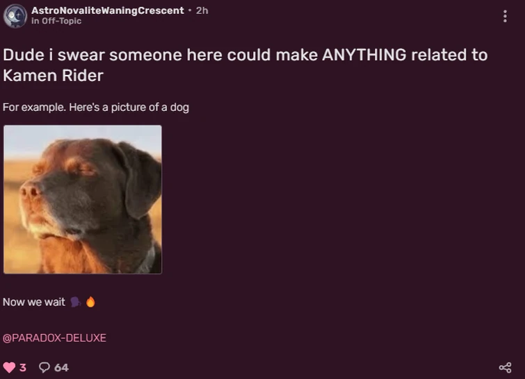 I can't believe that me and ppl yapped about Kamen Rider stuffs so much ...