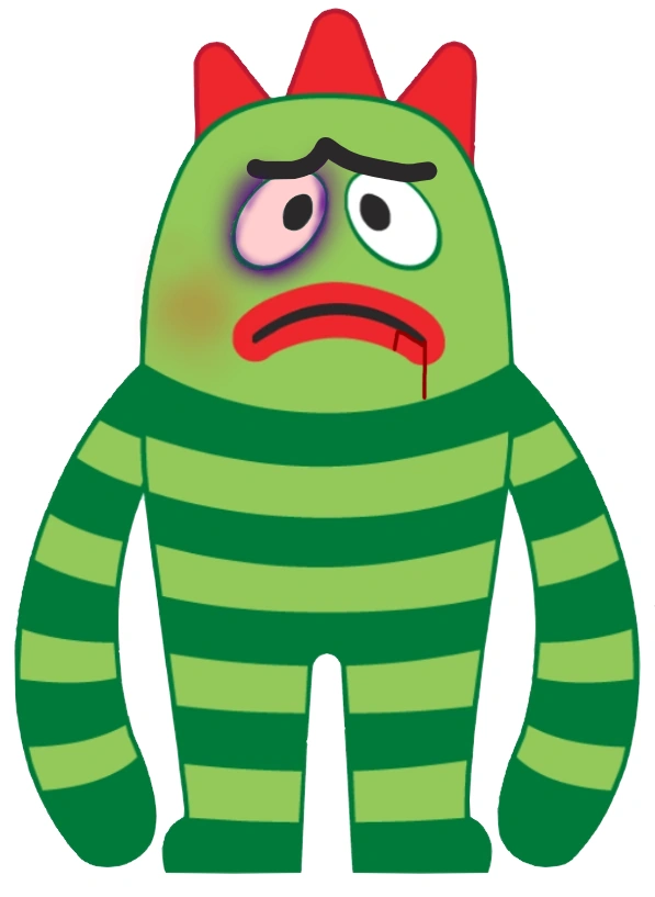 Brobee gets punched by Evil Brobee (The Evil Gabbas) | Fandom