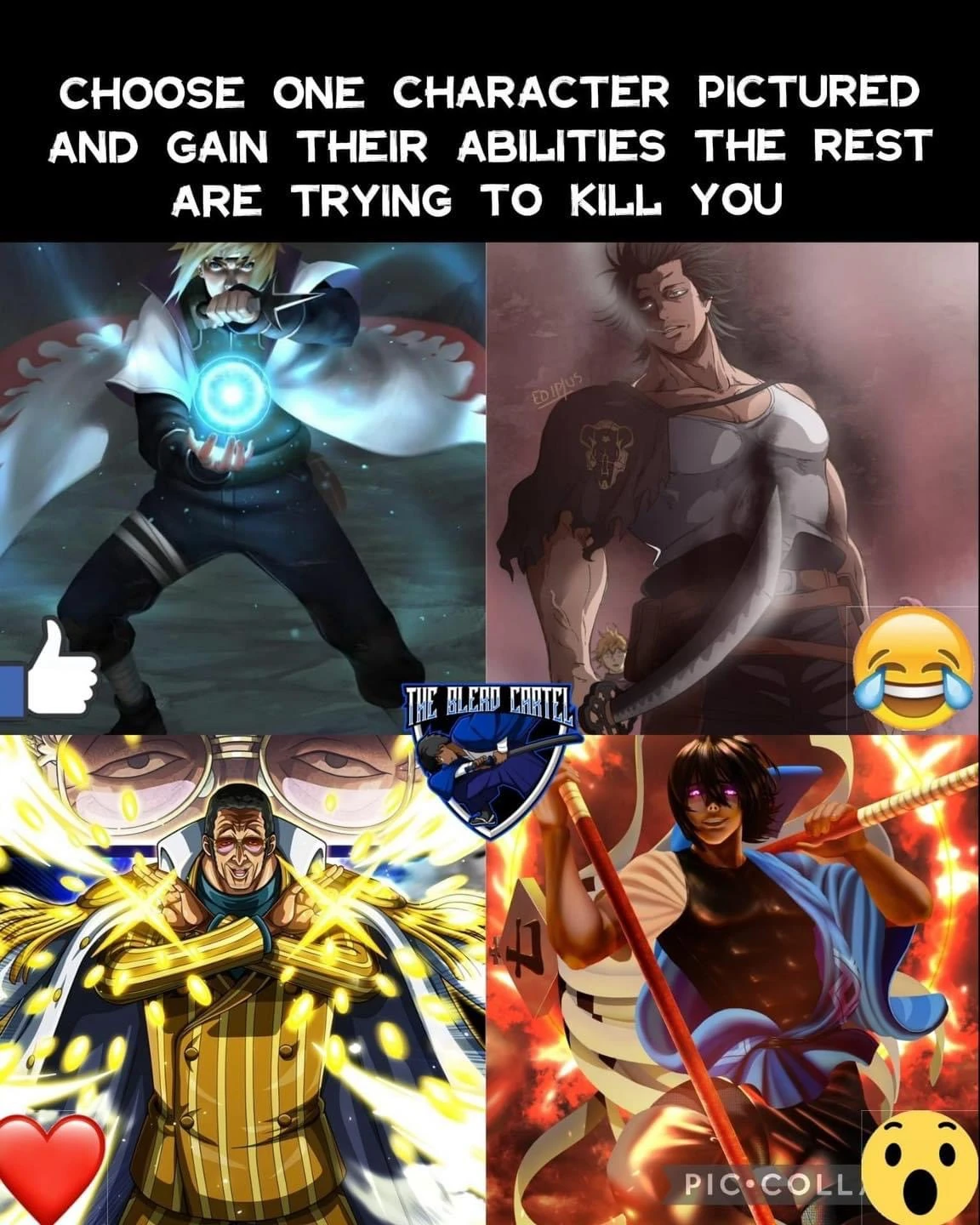 Choose one character pictured and gain their abilities. The rest are ...