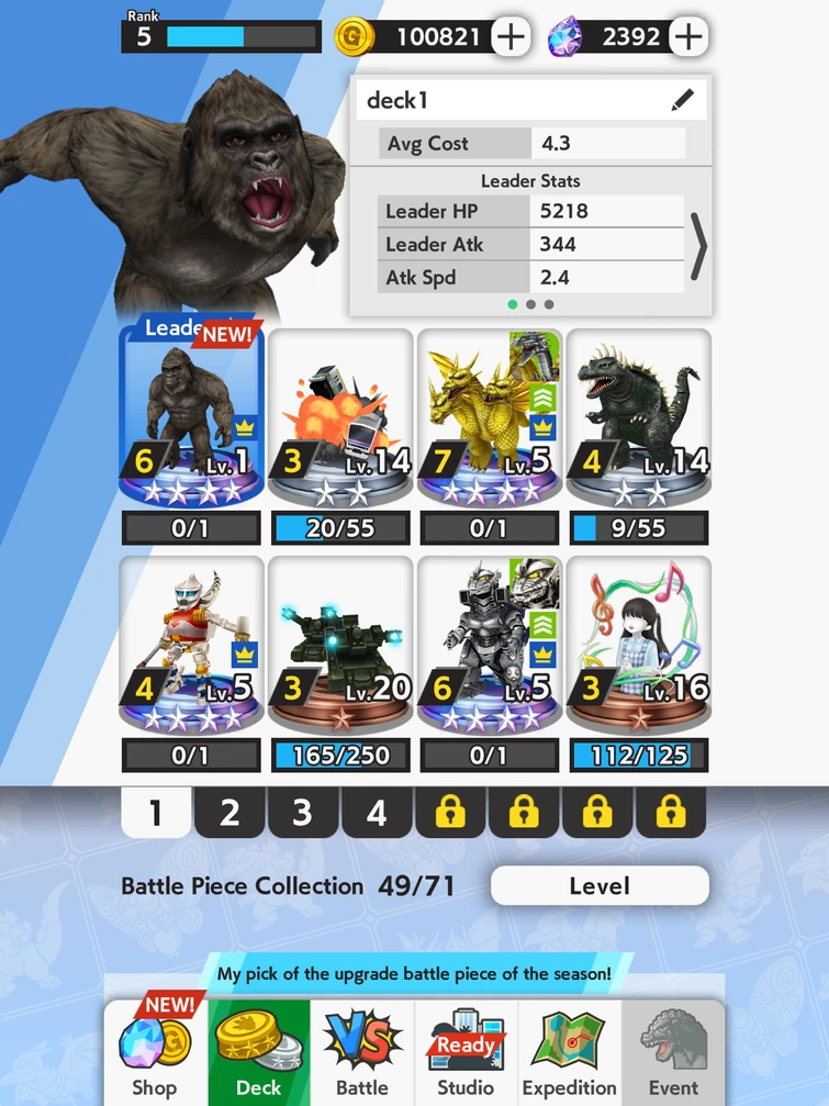 I have been playing Godzilla Battle Line, this is my deck | Fandom