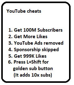YouTube cheats | Fandom