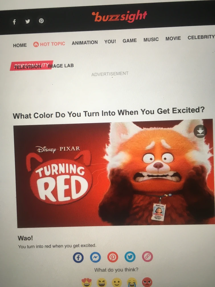 I got red on a turning red quiz! | Fandom