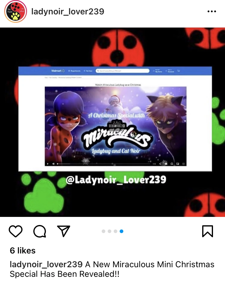 Oooo new miraculous mini Christmas episode which is from Walmart ...