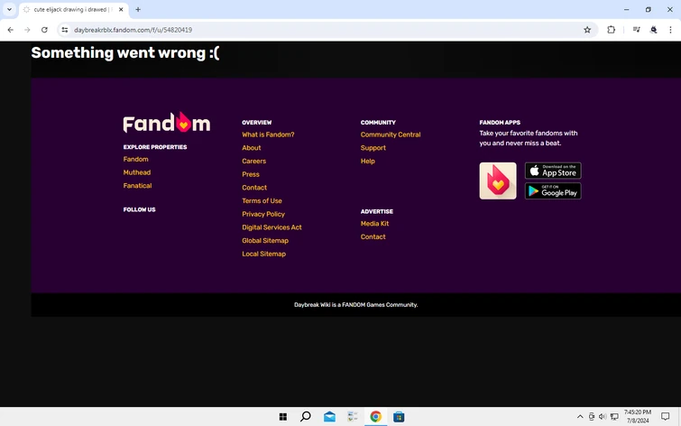 I got a error while viewing the fandom | Fandom
