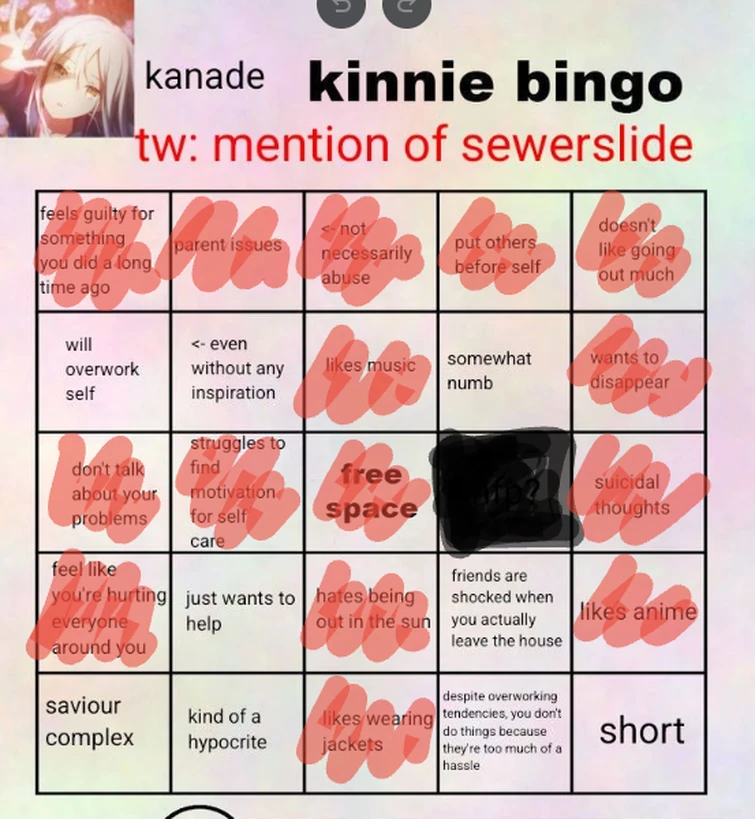 i did a kinnie bingo for every character and these are the ones I think I kin the most | Fandom