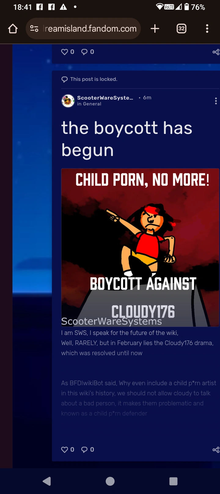 Cloudy has locked my post | Fandom