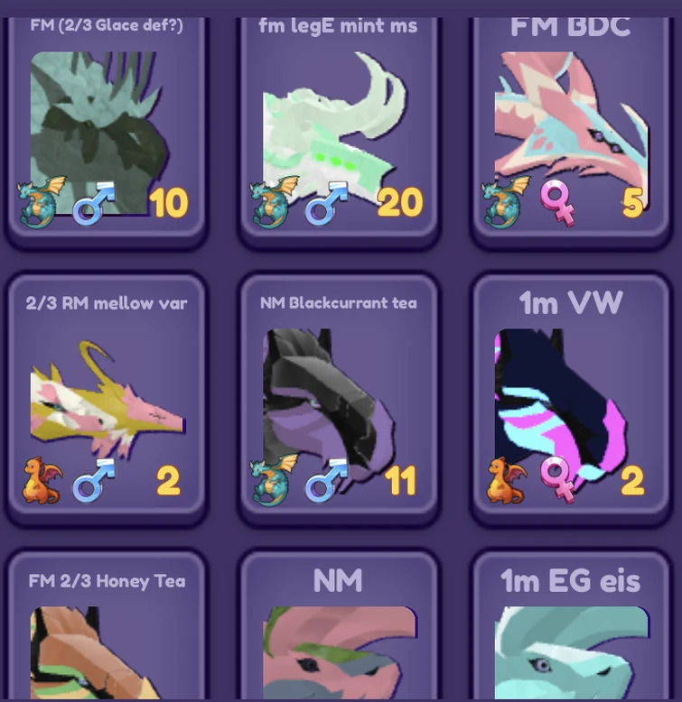 Trading stuff (LF themed varas, defaults, BFT dragons, themed fleurs) | Fandom