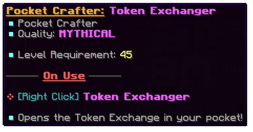 Pocket Crafter: Token Exchanger | 8th Axis Wiki | Fandom