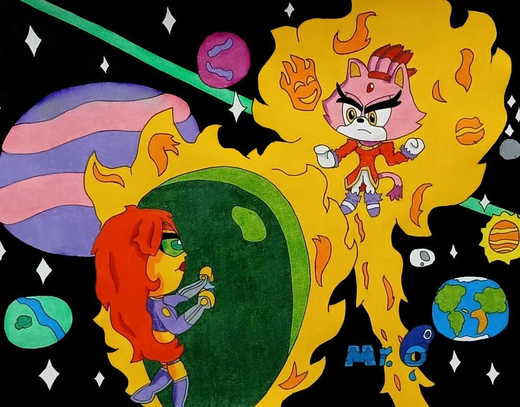 Starfire vs Blaze! Fan Art by Mr.O and a Review on the Triple F episode ...