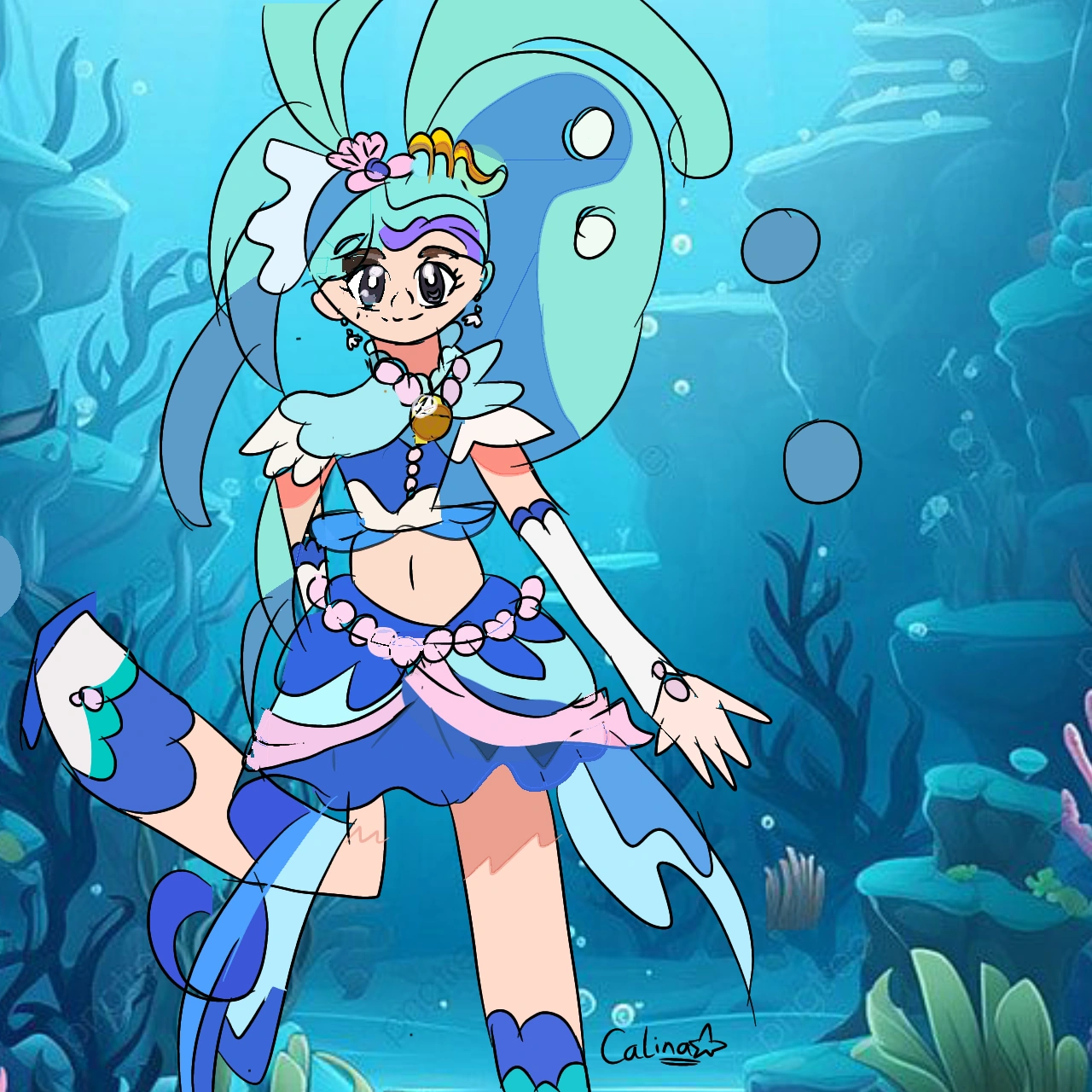 Cure Mermaid drawn by ibispaintx | Fandom