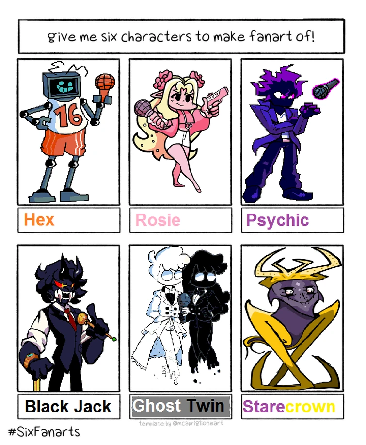 Give me six characters to draw | Fandom