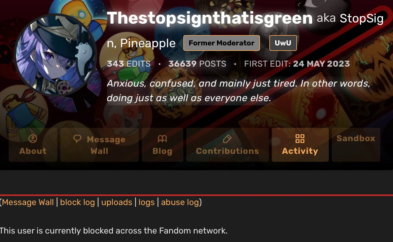 StopSign got fandom blocked | Fandom
