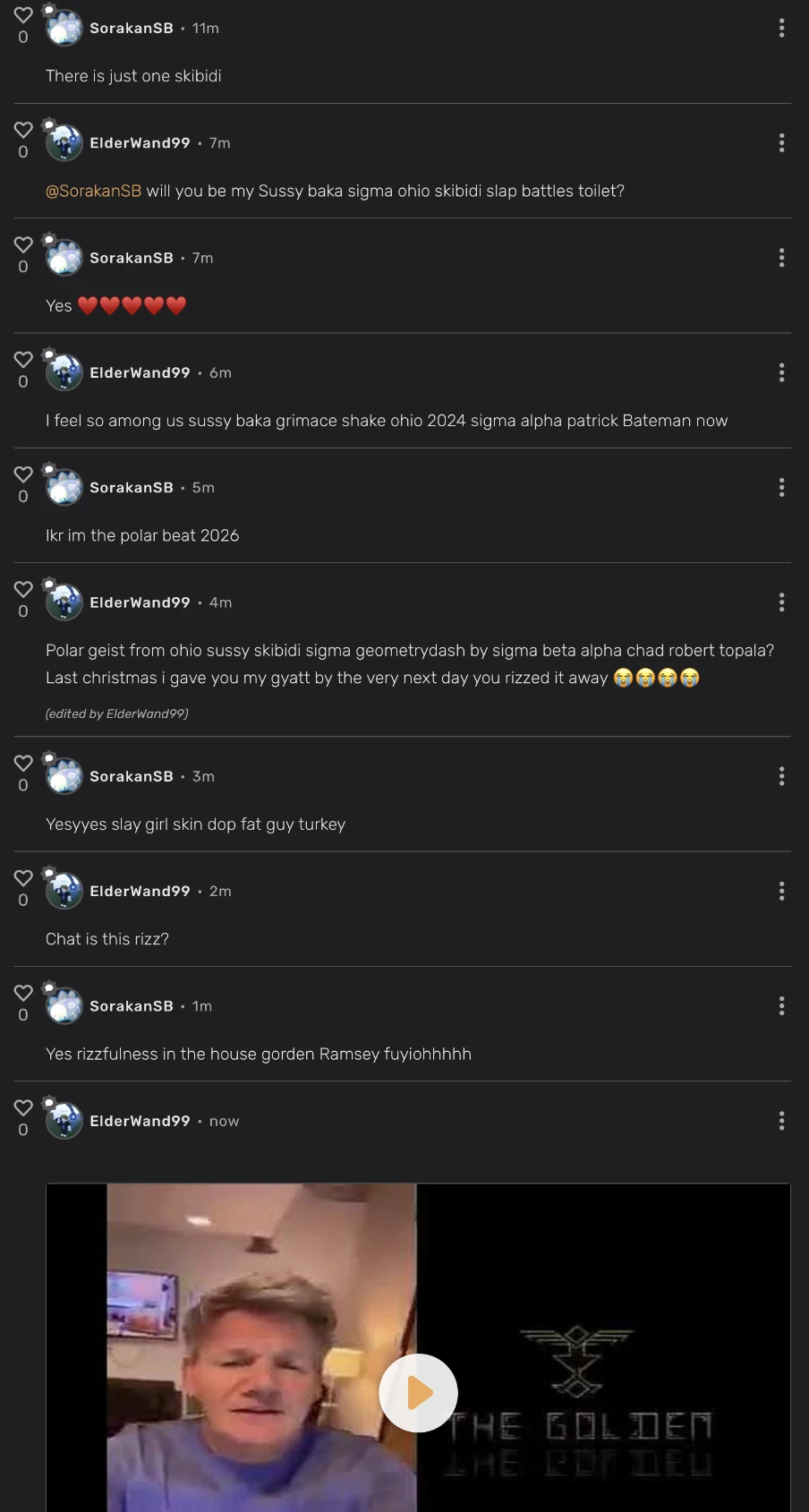 I am happy to announce i have a Sussy baka sigma ohio skibidi slap ...