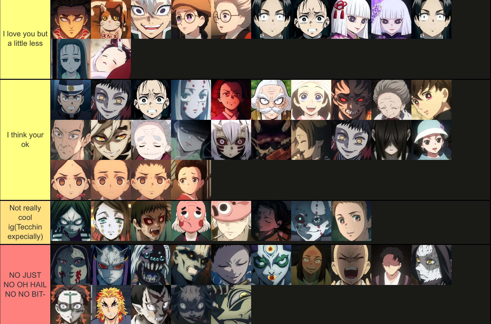 So here is my tier list with EVERY SINGLE CHARACTER and i know i did ...