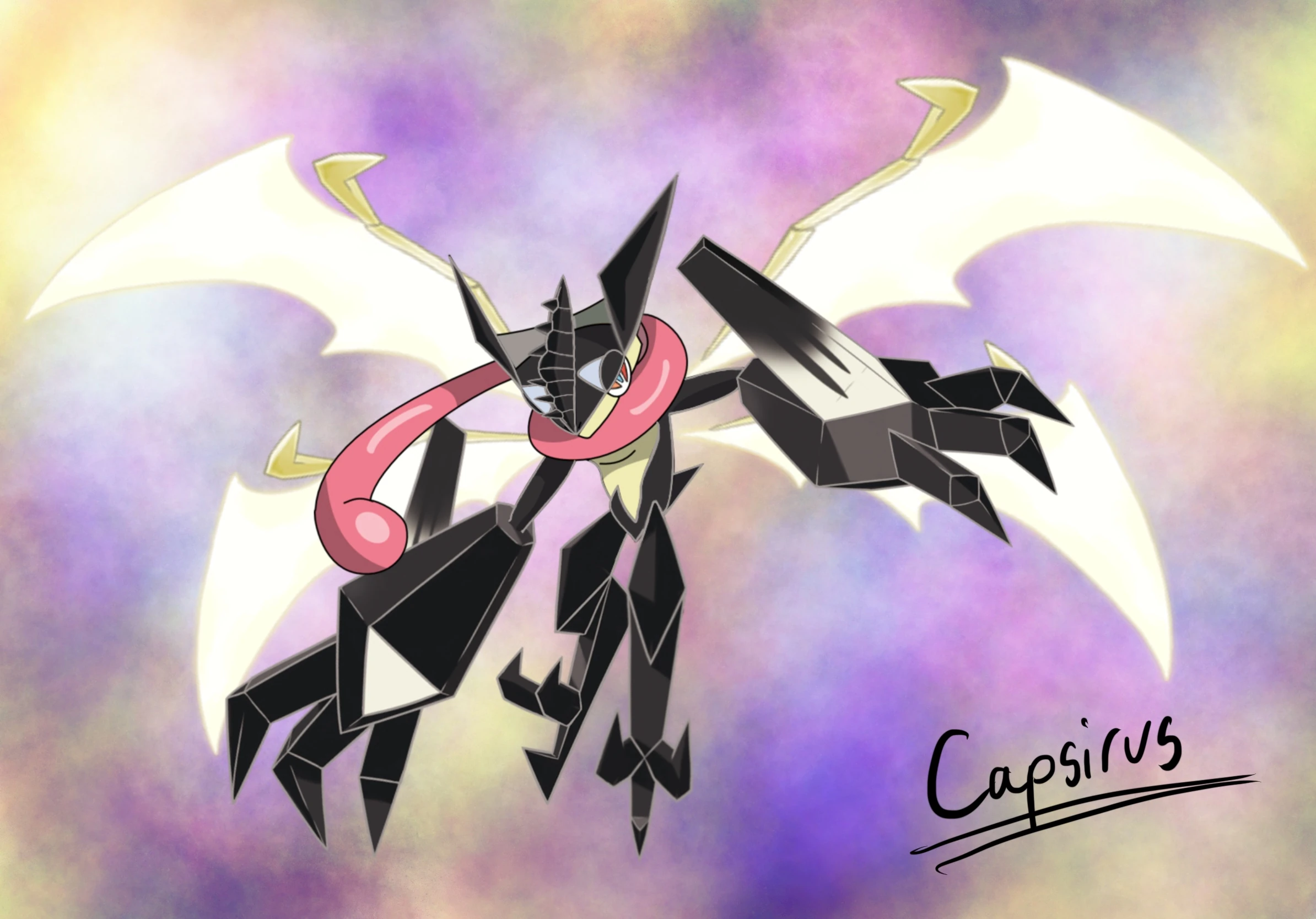I made a fusion of Greninja and Necrozma (Necrozja? Nincrozma?) how is ...
