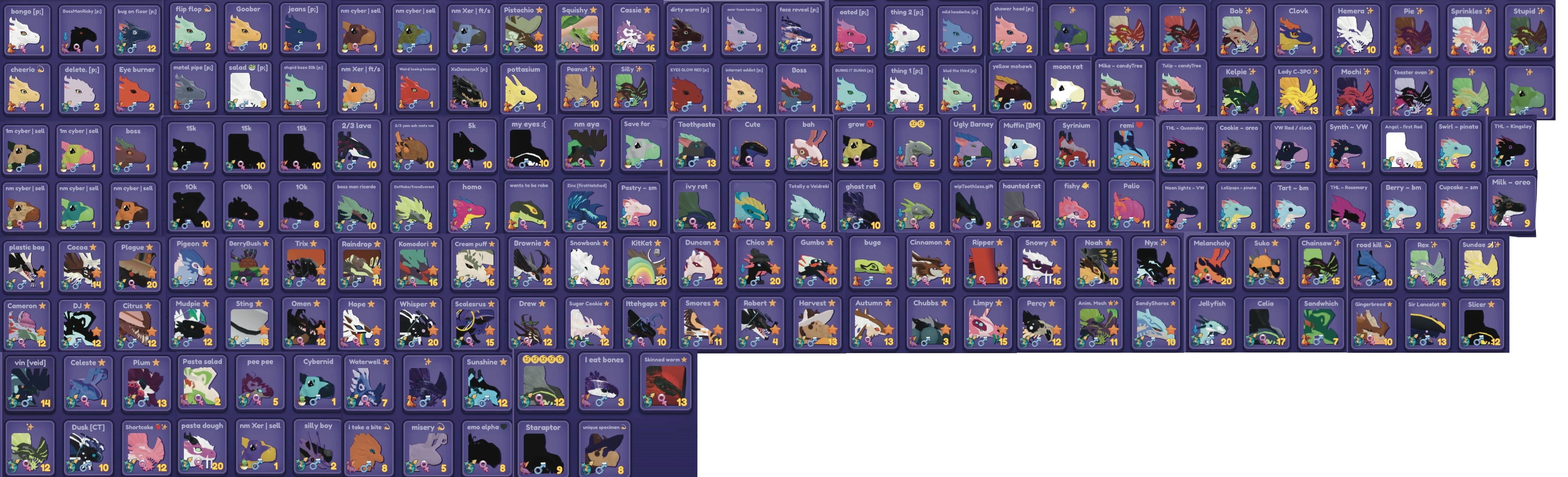 Every single dragon I have on every single one of my alts all in one ...