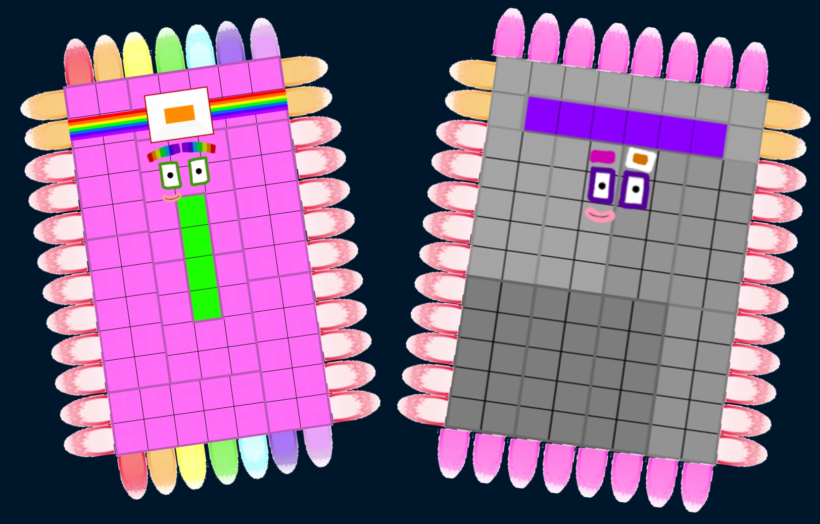 Numberblocks 84 and 96 with their rays at Astronomical Twilight! | Fandom