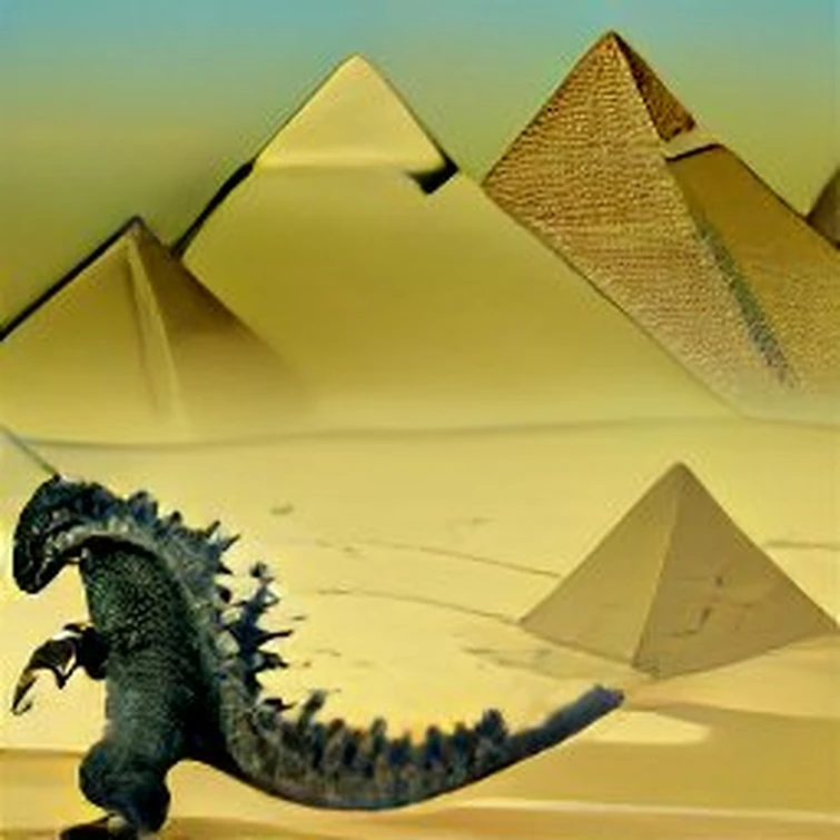 Ai generated images of Godzilla and King Kong in ancient Egypt with the ...