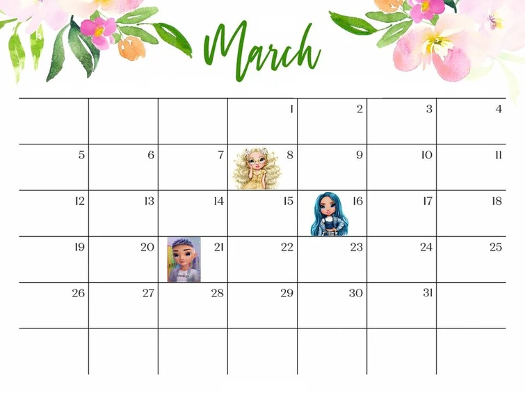 Birthday Calendar: March | Fandom