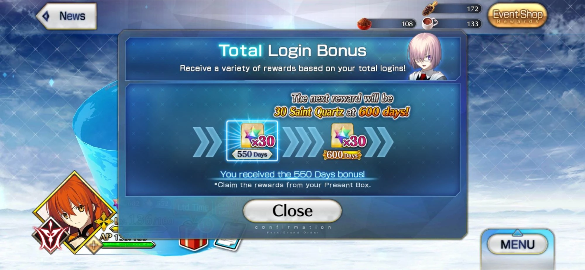 550 Days Total Login (Lina) | Fandom