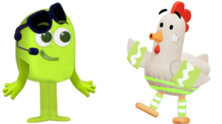 Lime and Secret Agent Chicken swapped accessories. | Fandom