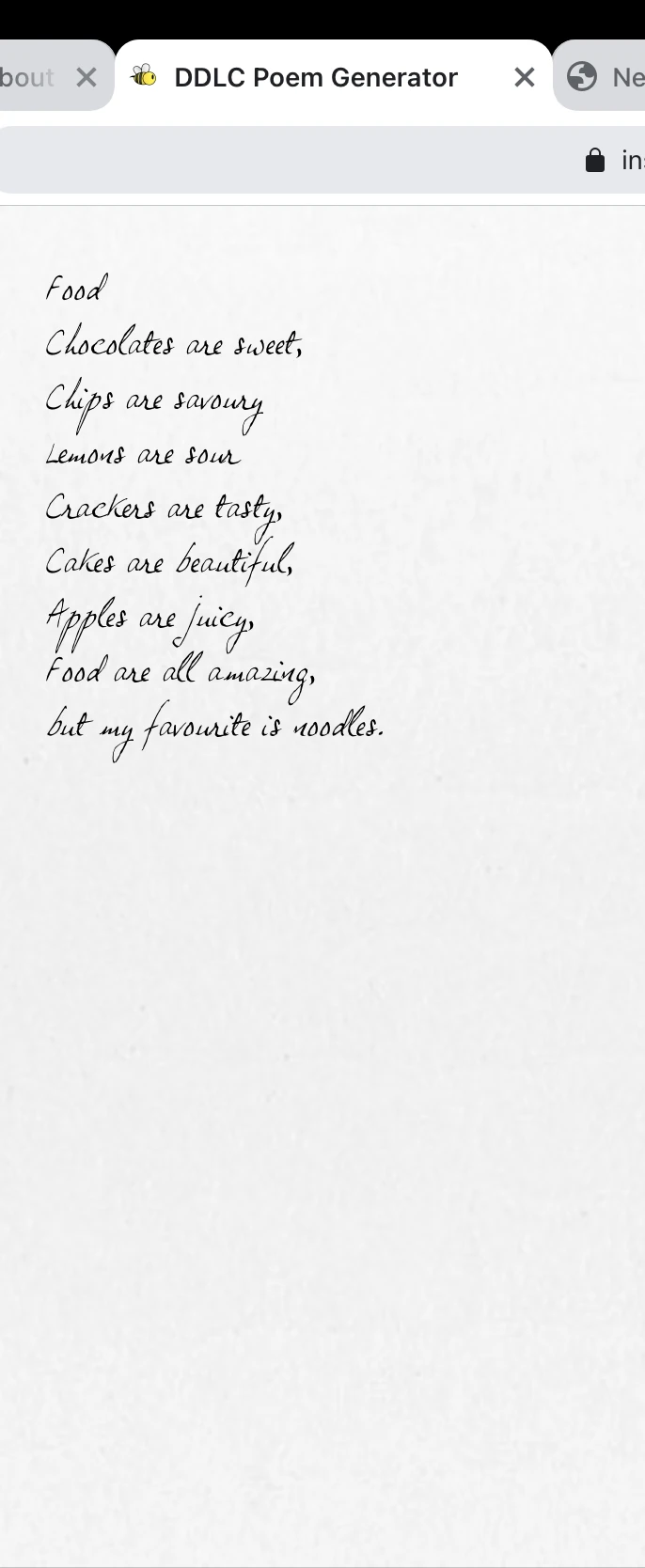 Here is a generator to type your poems and it will be in ddlc fonts ...