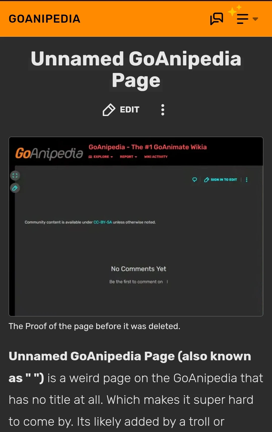 I just like making obscure things to pages on here honestly | Fandom