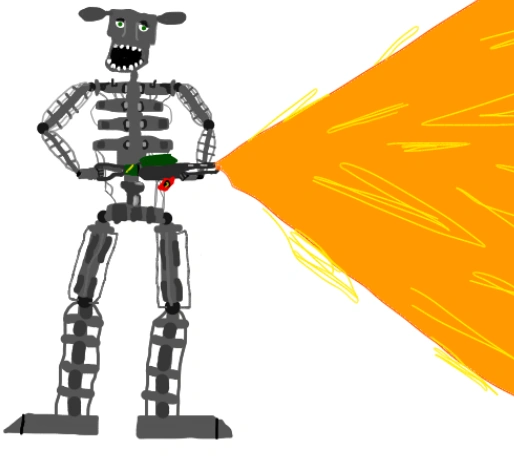 a endo skeleton with a flamethrower | Fandom