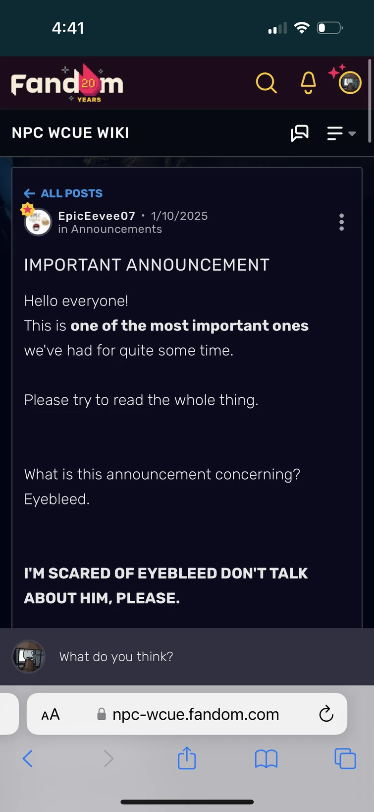 IMPORTANT ANNOUNCEMENT | Fandom