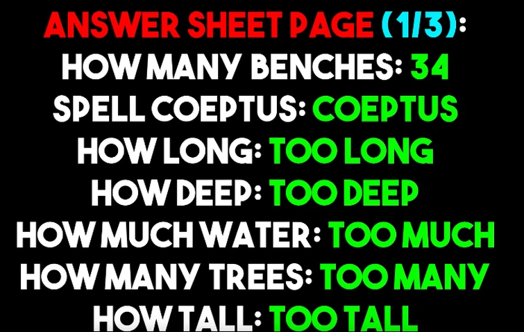 answer sheet from bloxburg school test | Fandom