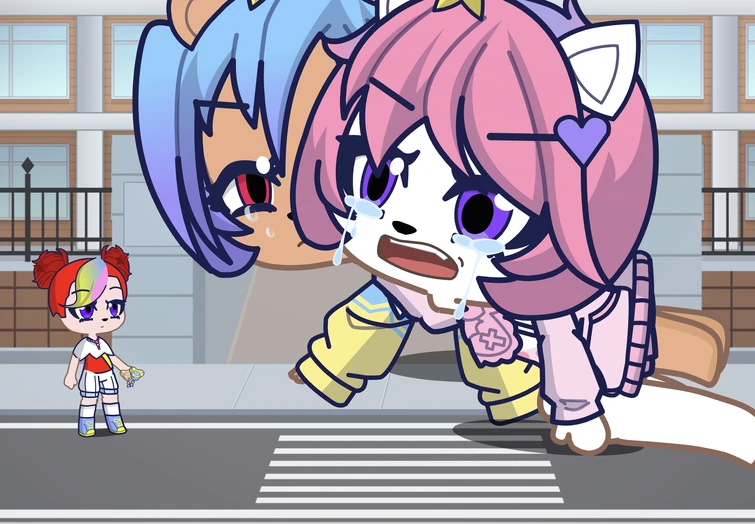 I remade a scene in Gacha life 2 where puff boi steals the babies ...