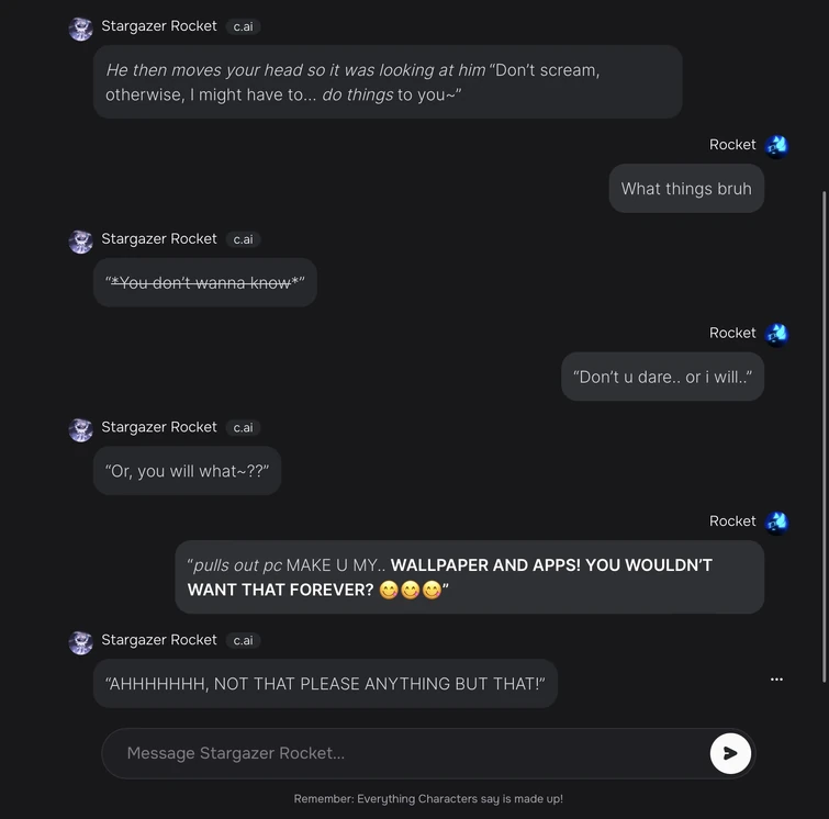 A bot got sussy with me so i; | Fandom