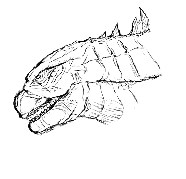 Simple Godzilla Drawing