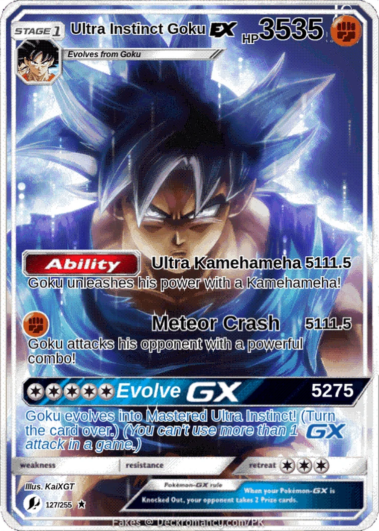 My idea with the Mastered Ultra Instinct GOKU Pokemon Card. | Fandom