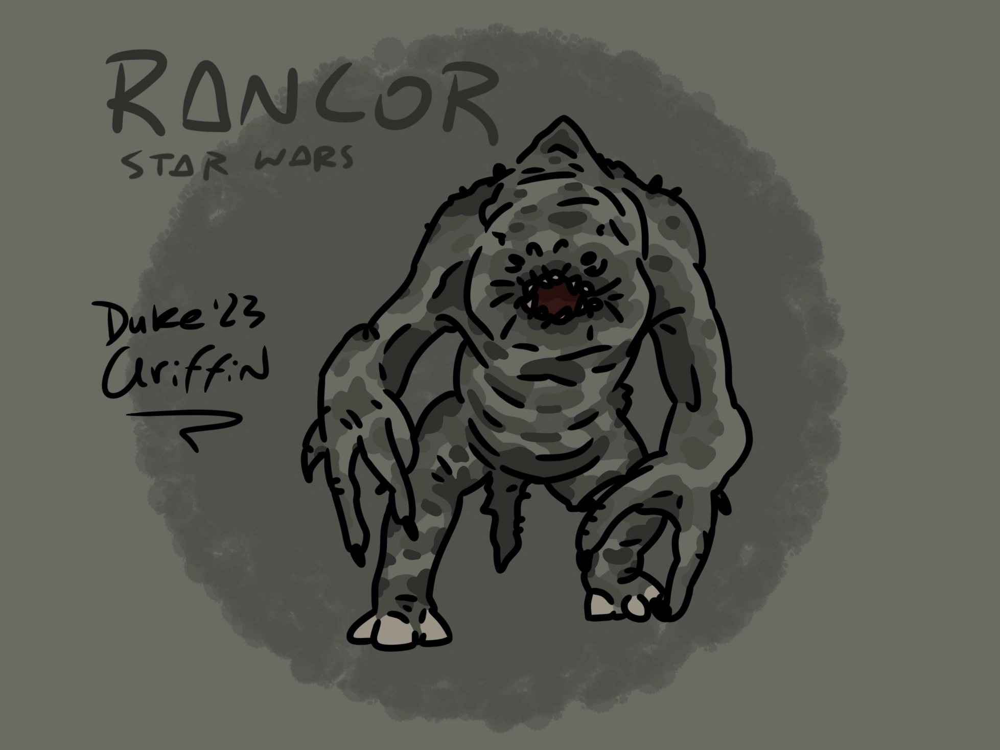 Rancor art by me (this one gave me bad times drawing lol) | Fandom