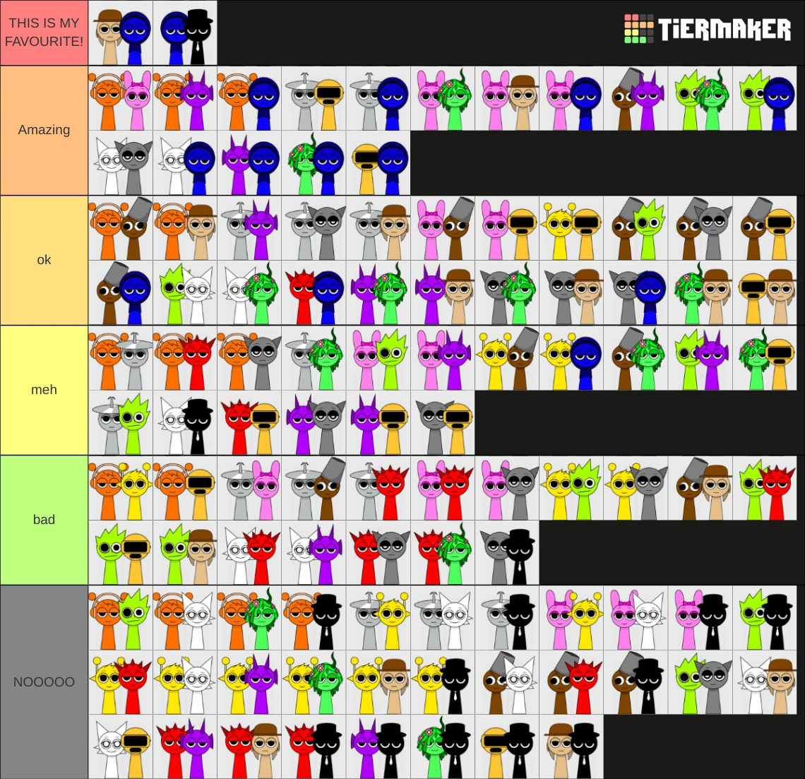 I tier listed sprunki ships | Fandom