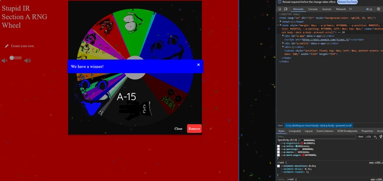 Stupid IR Section A RNG Wheel | Fandom