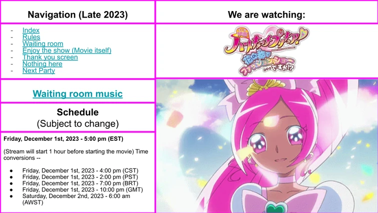 Form results | The Precure Watch Party will be held Friday, December ...