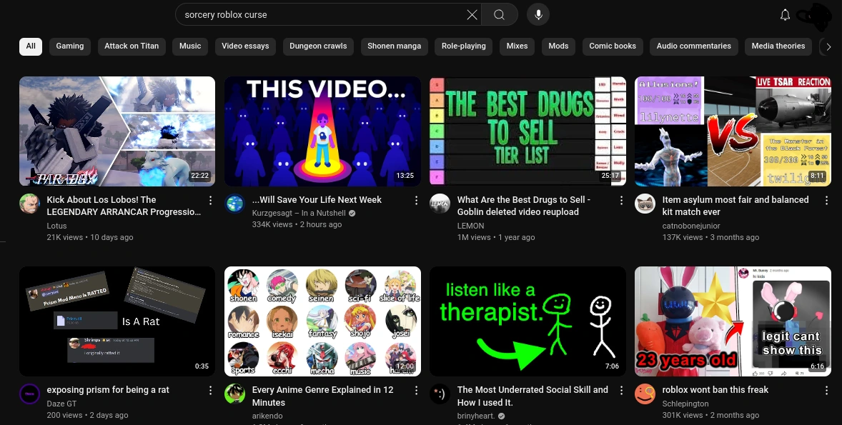 behold, the most loser-esque nerd incel youtube recommendations ever ...