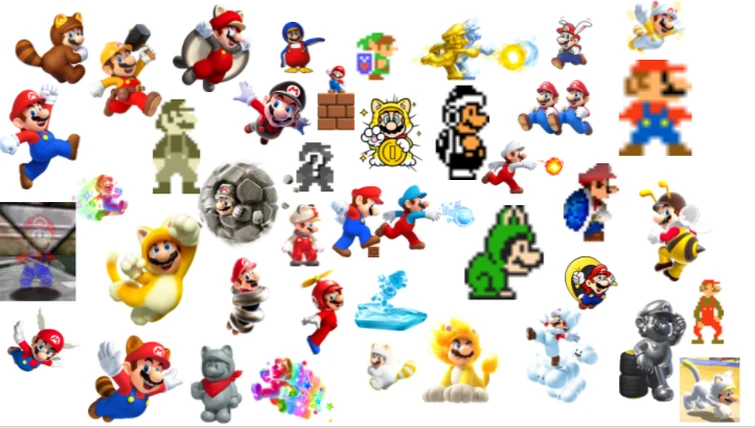 (off-topic) every Mario form (except Small Mario since that's his ...