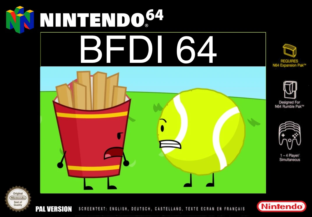 BFDI 64 - The Game, now out on the Nintendo 64! | Fandom