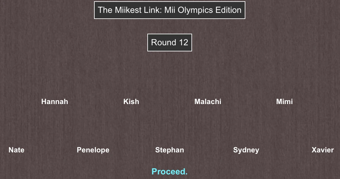 The Miikest Link: Mii Olympics Edition: Round 12 | Fandom