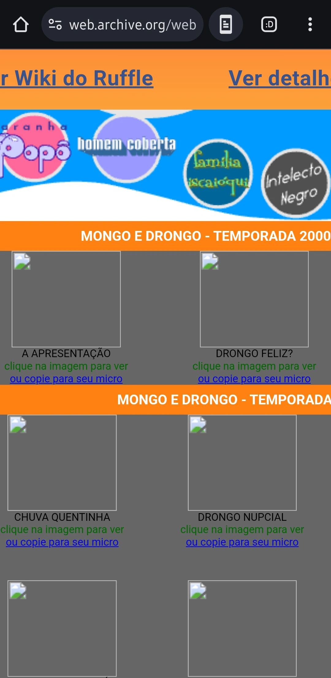 Episódios Perdidos de 2000 do Mongo & Drongo | Fandom