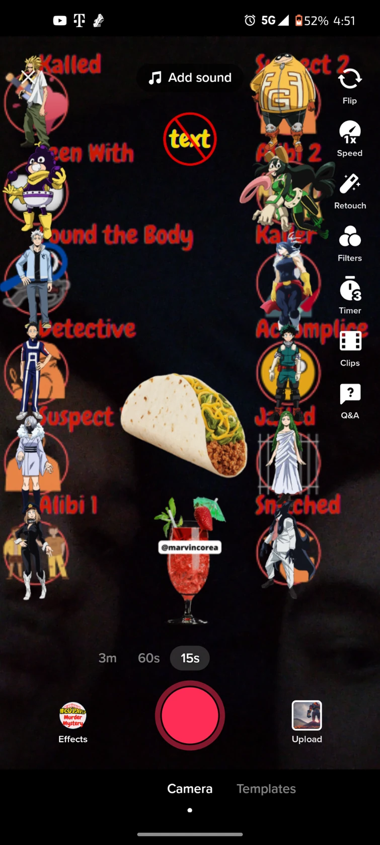 I used this Tik-Tok MHA murder mystery filter and this is what I got ...