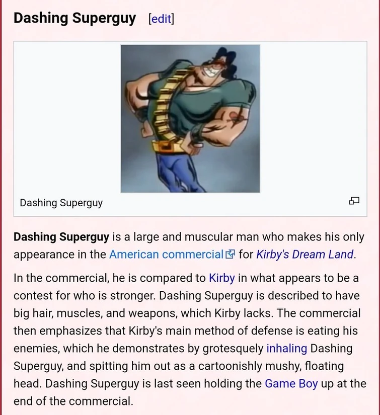 Dashing Superguy is a Kirby character that exists. | Fandom