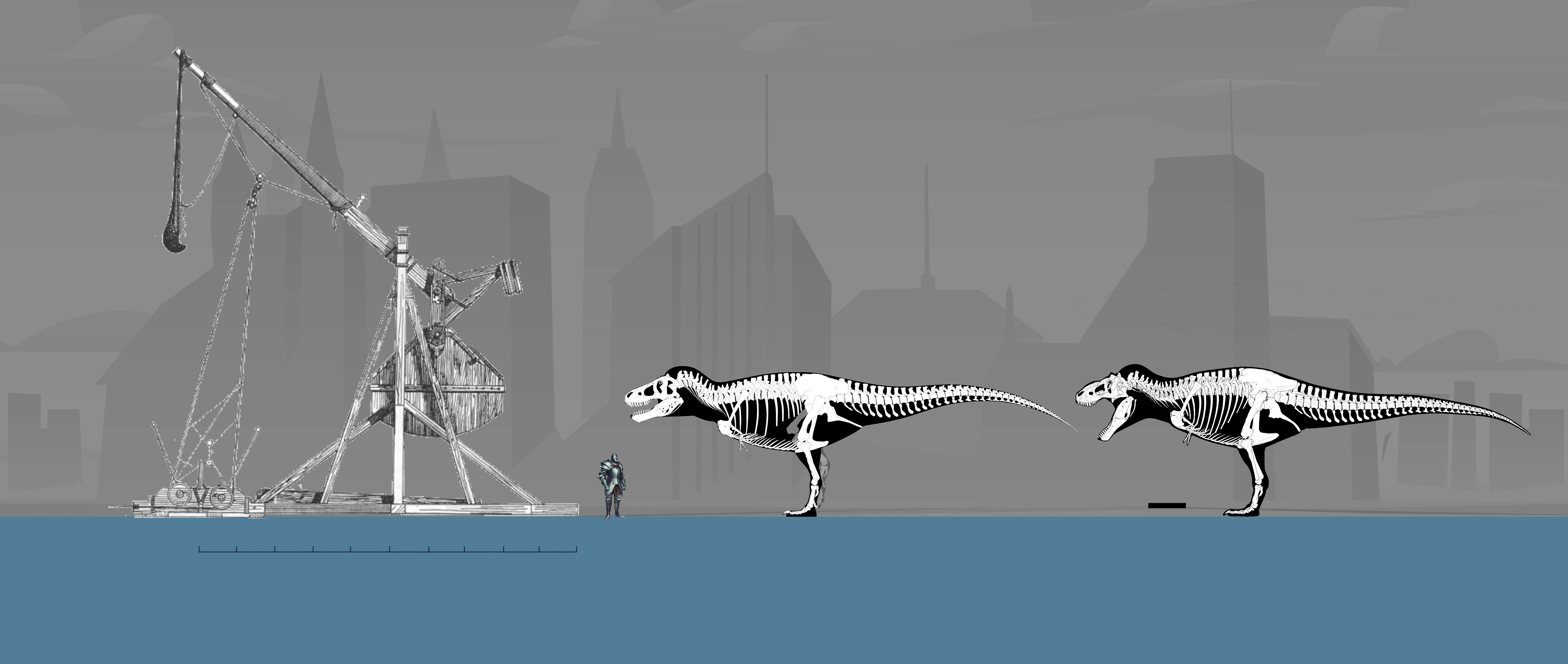 Medieval trebuchet vs Sue and Scotty (Tyrannosaurus) | Fandom