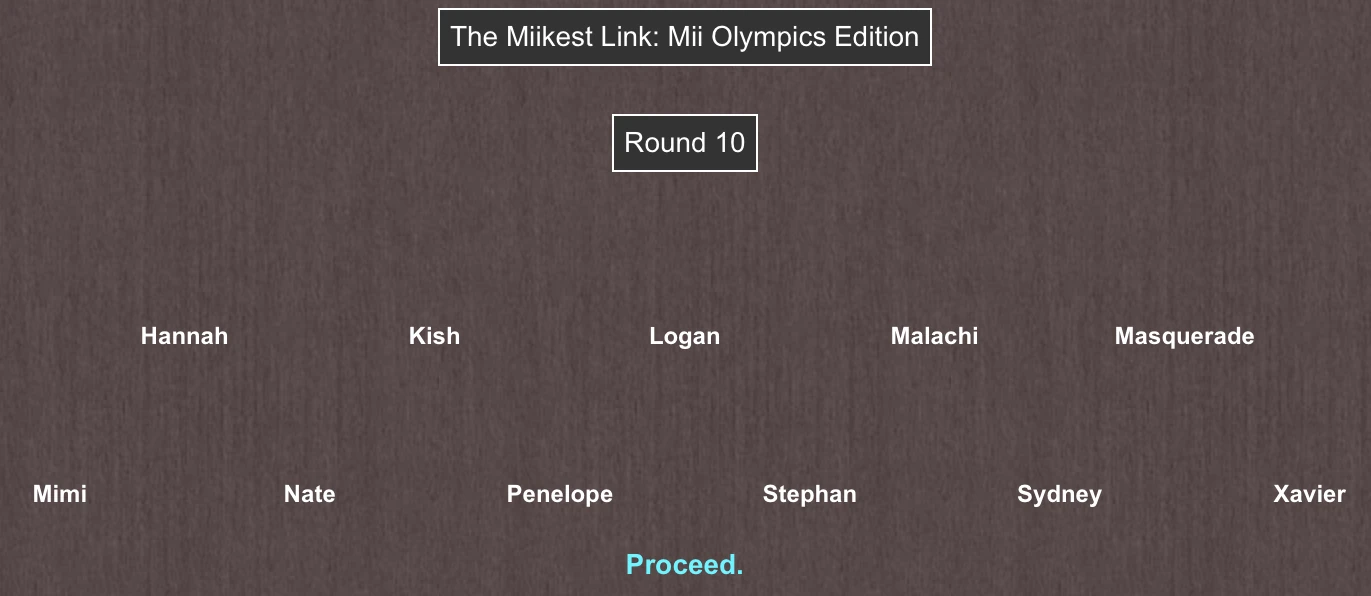 The Miikest Link: Mii Olympics Edition: Round 10 | Fandom