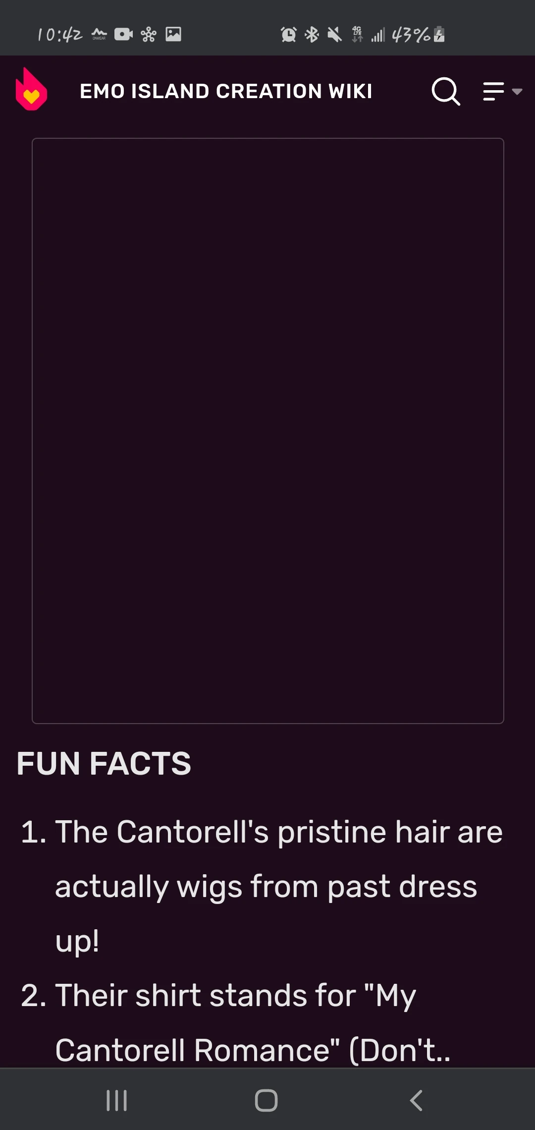 Why is there a goofy blank square in Cantorells page | Fandom