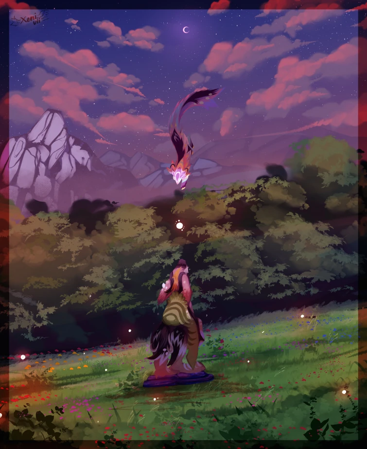 The moon and the Earth | Lenarabu and Moonelle Fanart